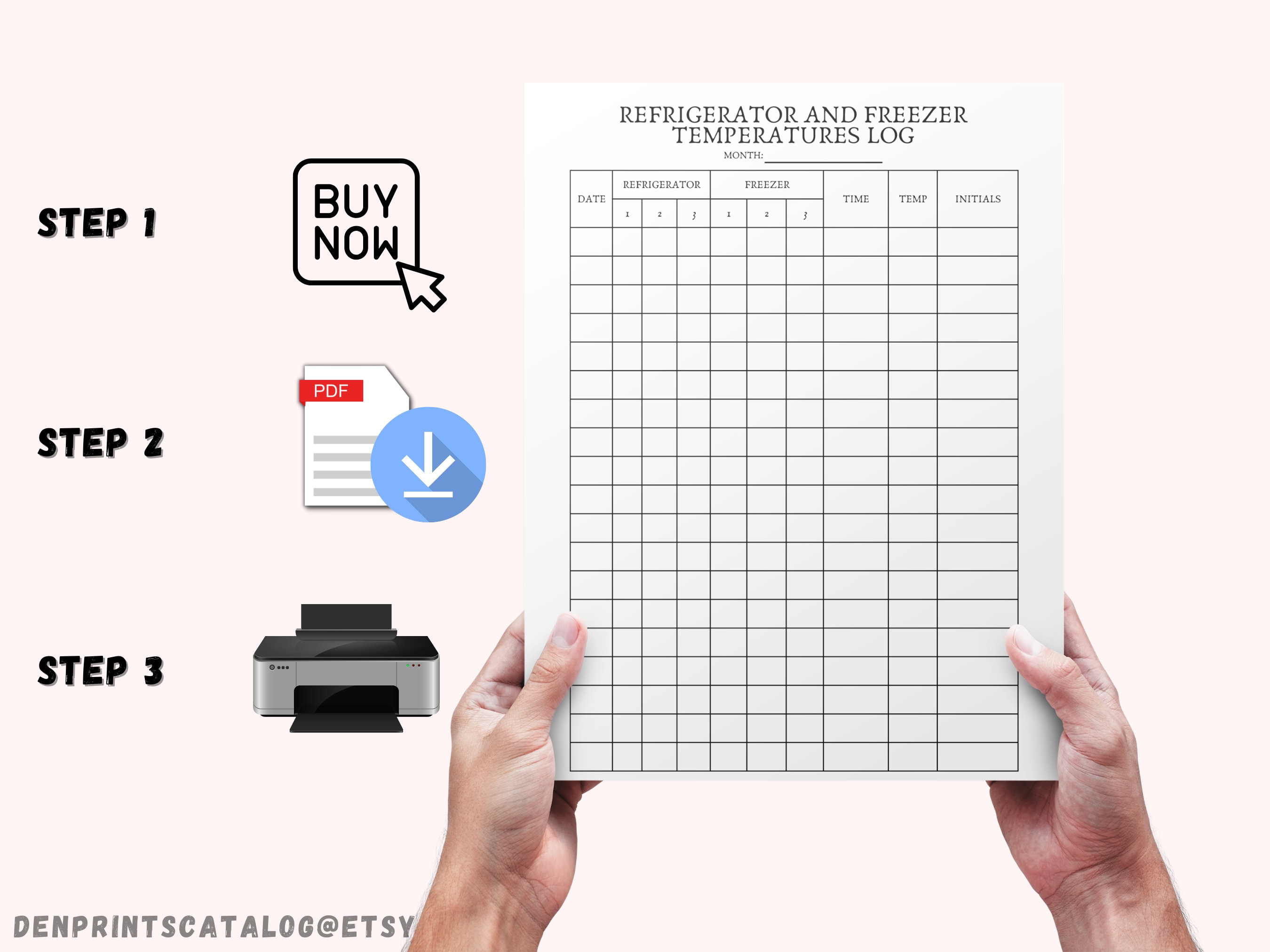 Printable Refrigerator and Freezer Temperatures Log, Print and Write ...