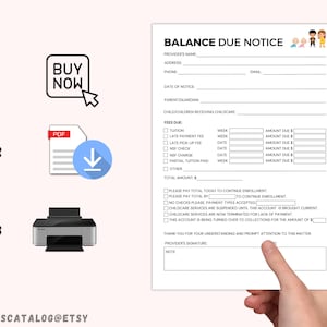 DAYCARE Balance Due Childcare Center Late Payment Notice, Past Due ...