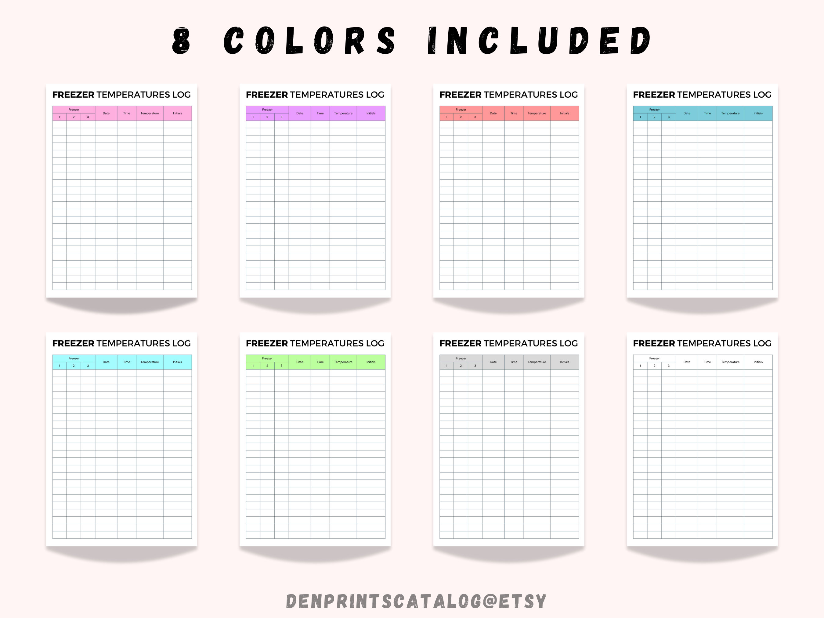 Restaurant Fridge Temperature Log Printable, Commercial Kitchen and Bar ...