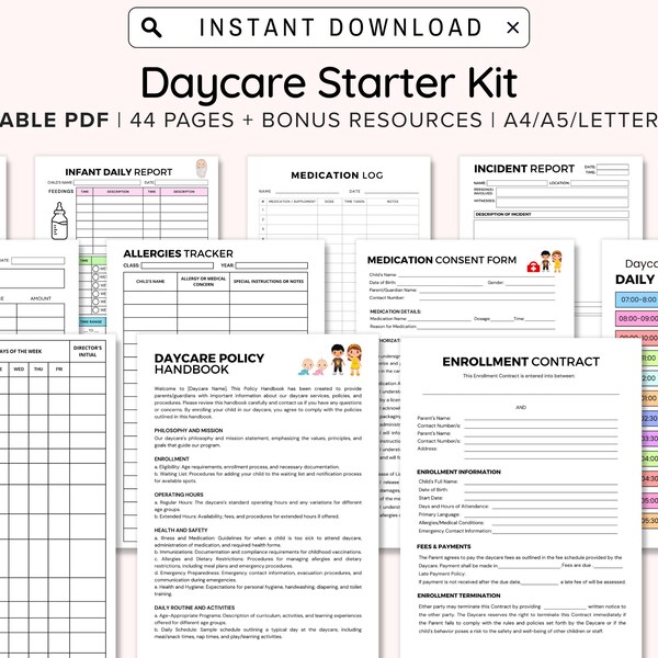 Daycare Forms - Etsy