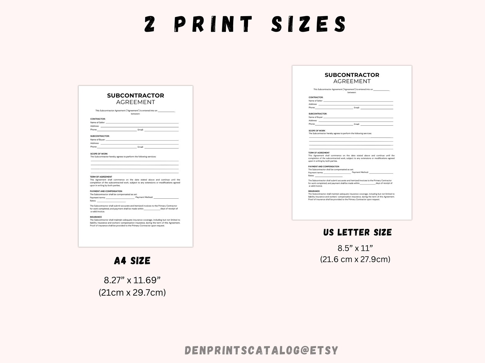 Fillable Subcontractor Agreement, Editable Subcontractor Contract Form ...