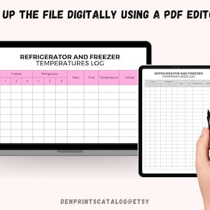 Printable Refrigerator and Freezer Temperatures Log, Cold Food Holding ...