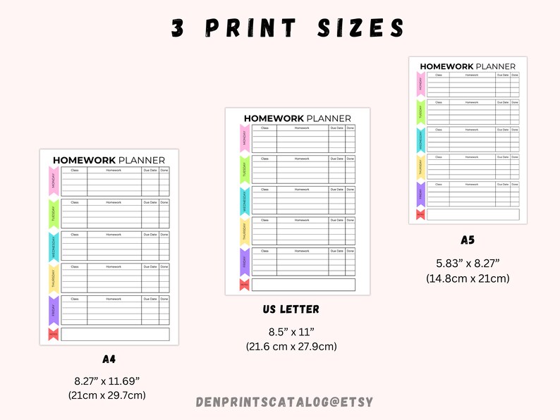 Printable Homework Planner, Homework Chart, Homework Tracker ...
