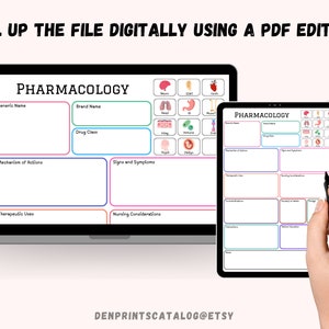 Pharmacology Printable, Drug Card Printable, Nursing School Template ...