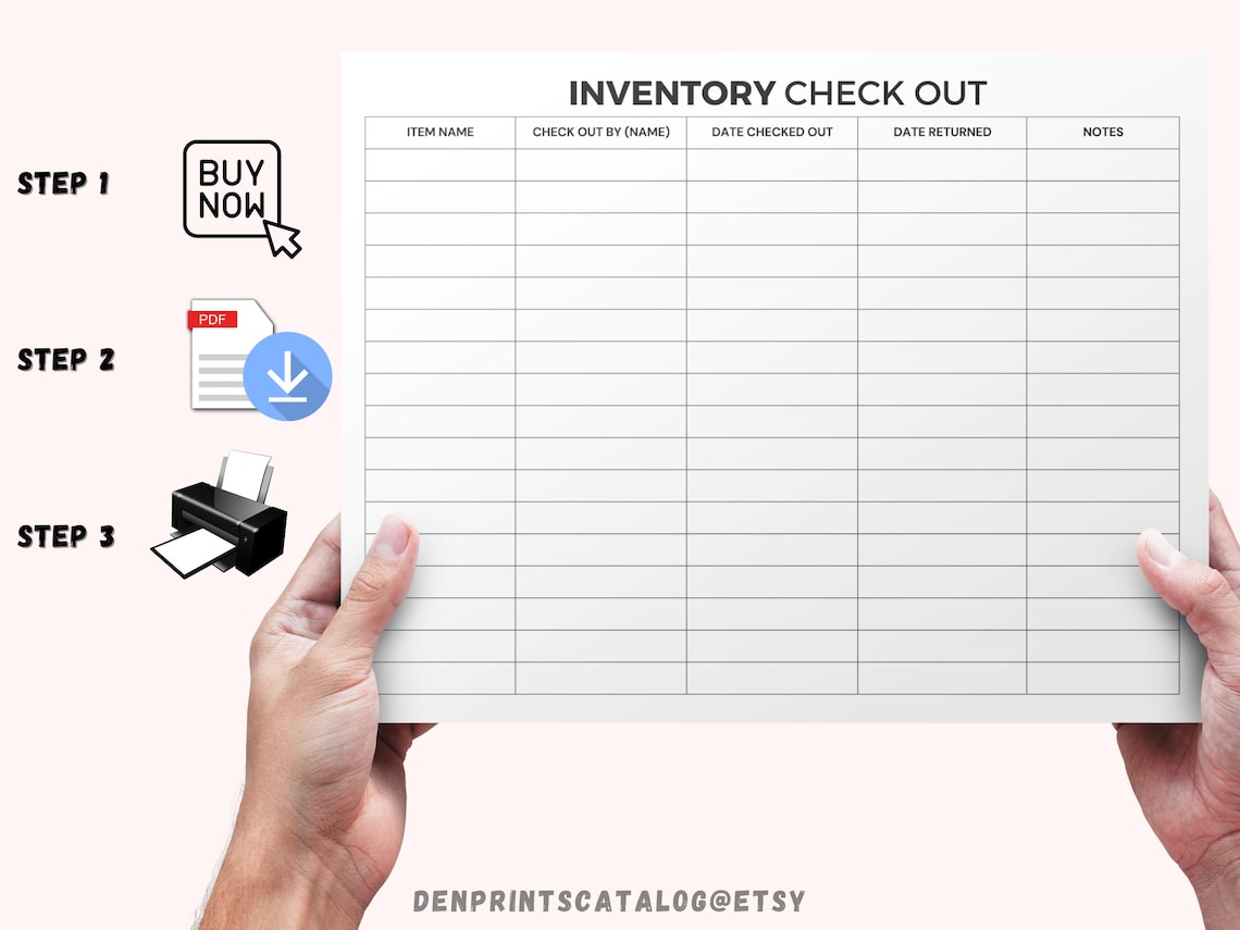 Inventory Sign Out Sheet Checkout Form, Print and Write PDF, Worksheets ...