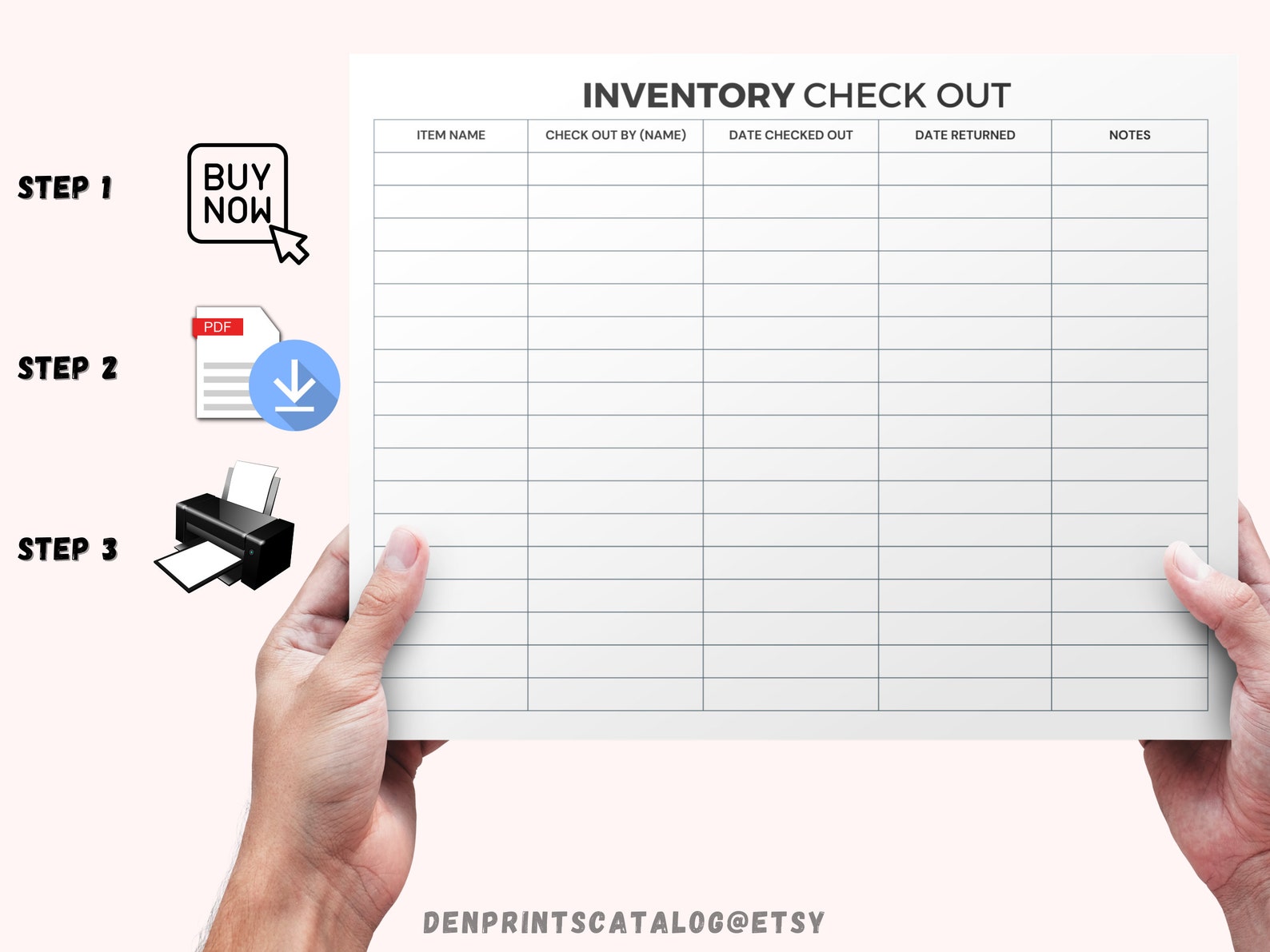 Inventory Sign Out Sheet Checkout Form, Print and Write PDF, Worksheets Designed to Track Assets ...