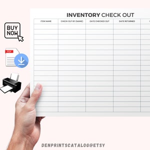 Inventory Sign Out Sheet Checkout Form, Print and Write PDF, Worksheets ...