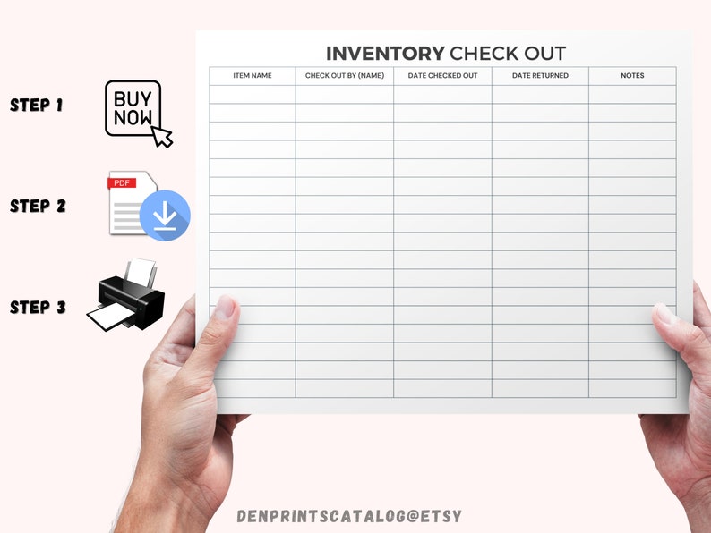 Inventory Sign Out Sheet Checkout Form, Print and Write PDF, Worksheets ...