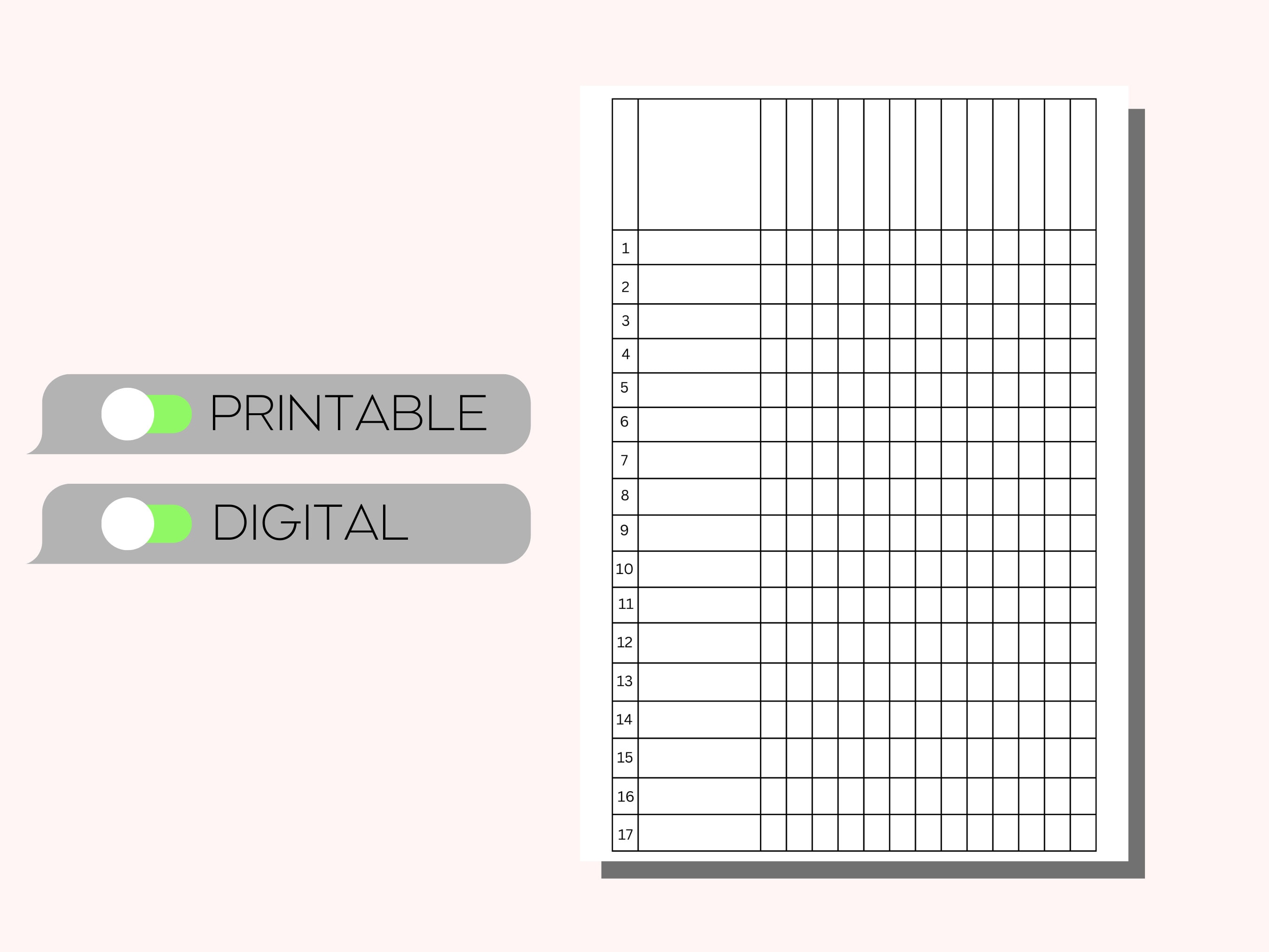 Printable Blank Tracking,class Record, Teacher Gradebook Template ...