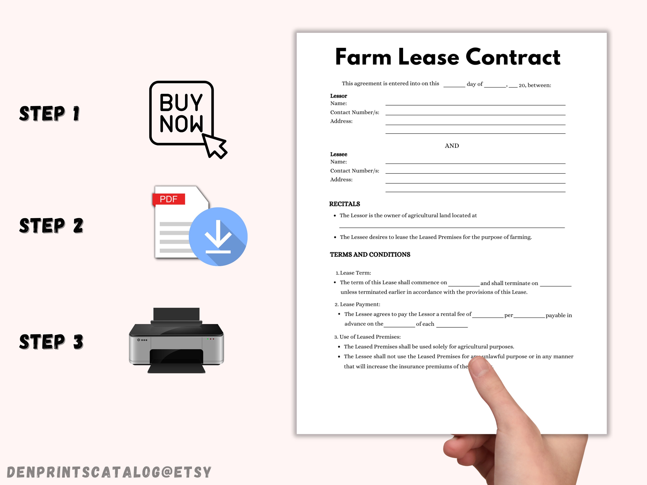Fillable Farm Lease Contract Template Printable PDF Editable in Canva ...
