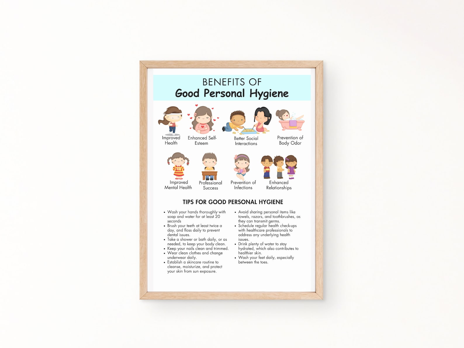 Benefits of Personal Hygiene Poster Handout Printable, Hygiene Chart ...