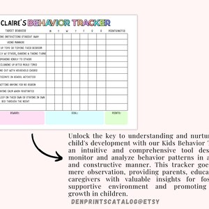 Behavior Reward Chart for Kids Printable, Editable, Good Behavior ...