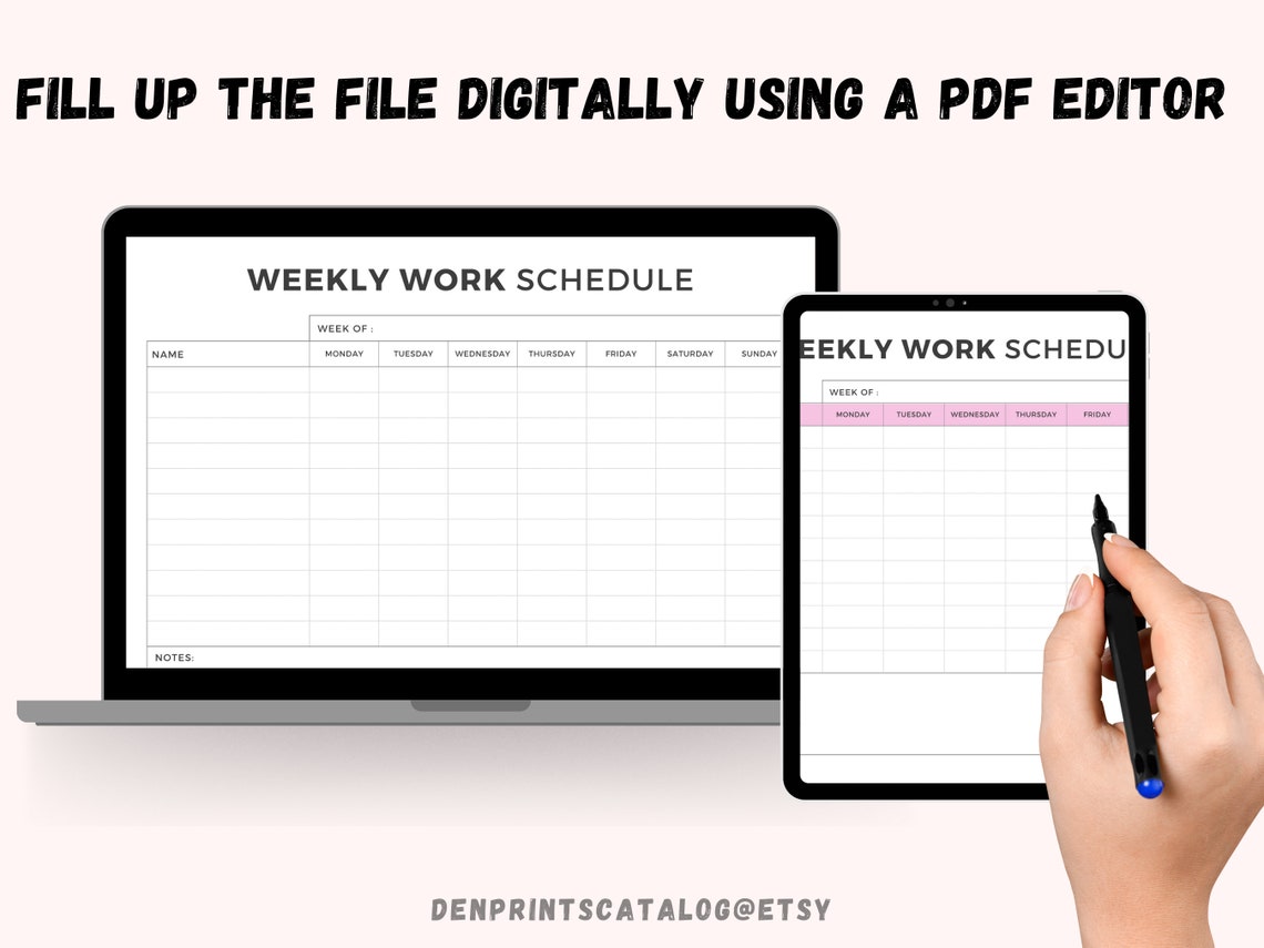 Employee Work Schedule Printable, Crew Daily Working Chart, Employee ...