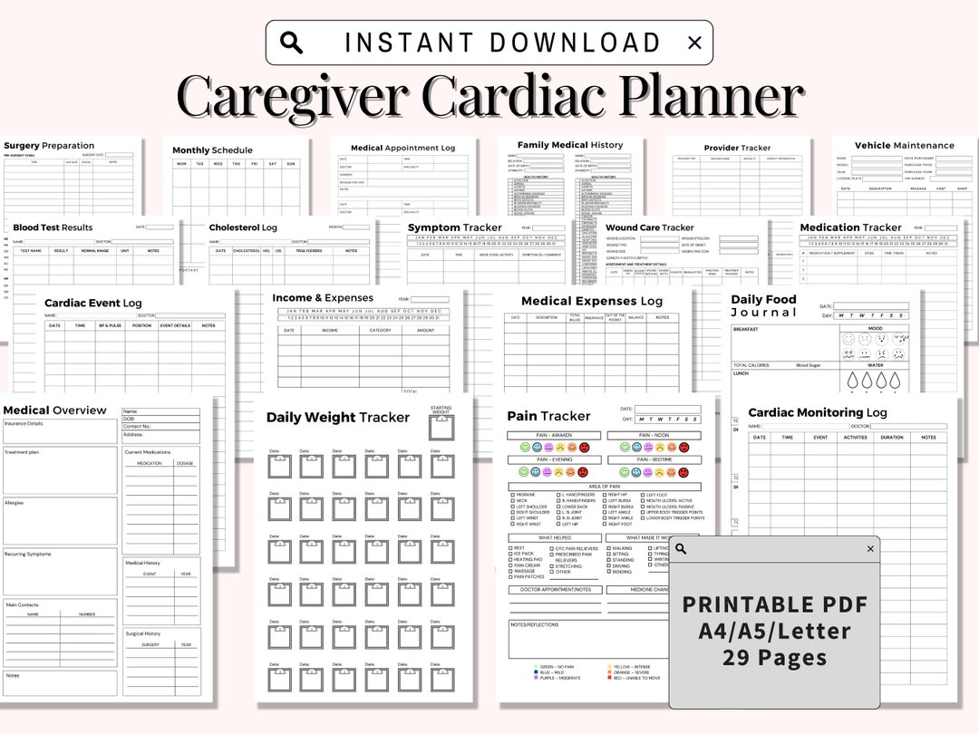 Heart Condition Treatment Organizer and Planner, Medical Log for High ...