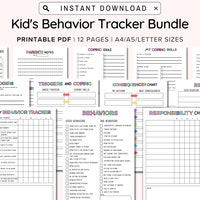 Kids Behavior Reward Chart PRINTABLE Behavior Tracker Behavior ...