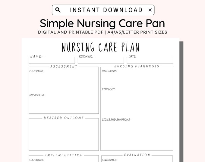 Nursing Care Plan Printable Nurse Care Plan Template Printable
