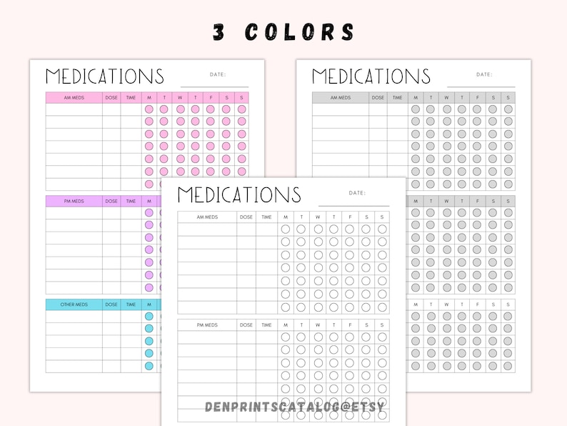 Editable Medication Schedule Printable Easy Medicine Chart Weekly ...