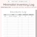 Printable Inventory Log Management Form, Inventory Sheet, Small ...