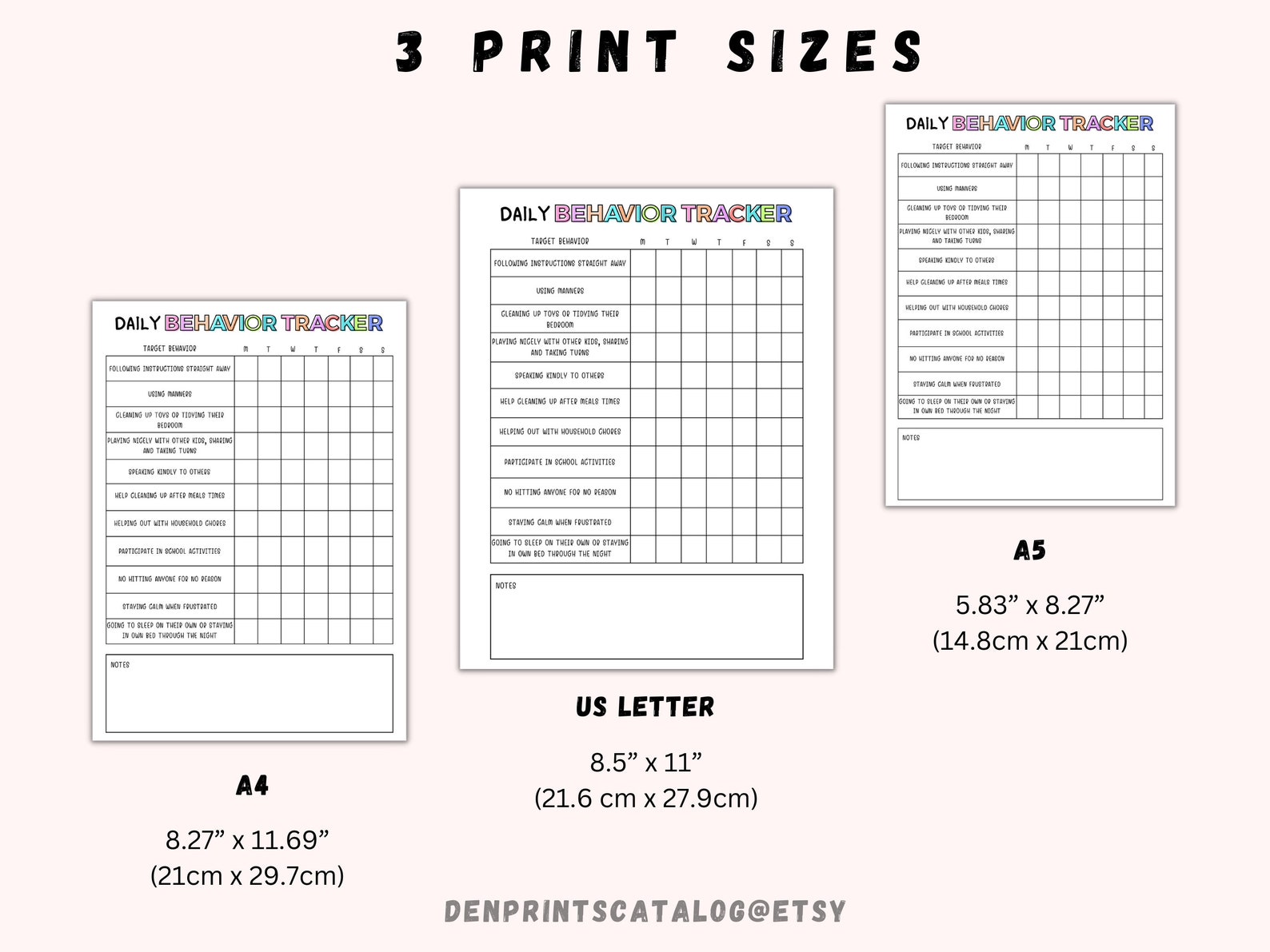 Daily Behavior Chart for Kids Printable, Good Behavior Tracking ...