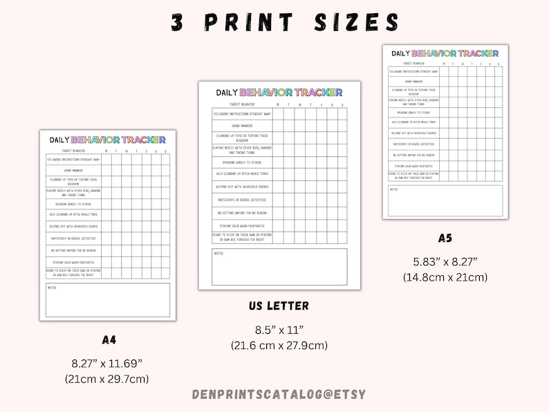 Daily Behavior Chart for Kids Printable, Good Behavior Tracking ...