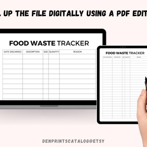 Printable Food Waste Tracker Fillable Print and Write PDF Digital ...