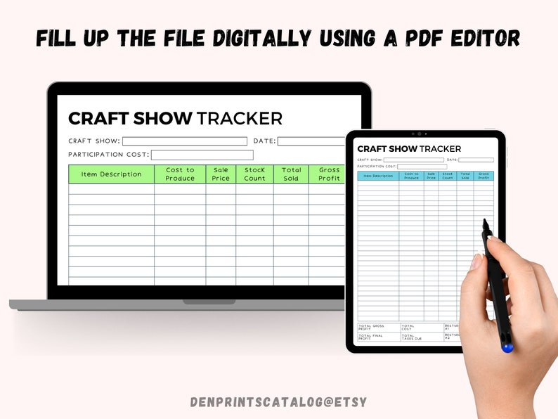Craft Show Tracker Printable, Craft Fair Planner PDF, Business Forms ...