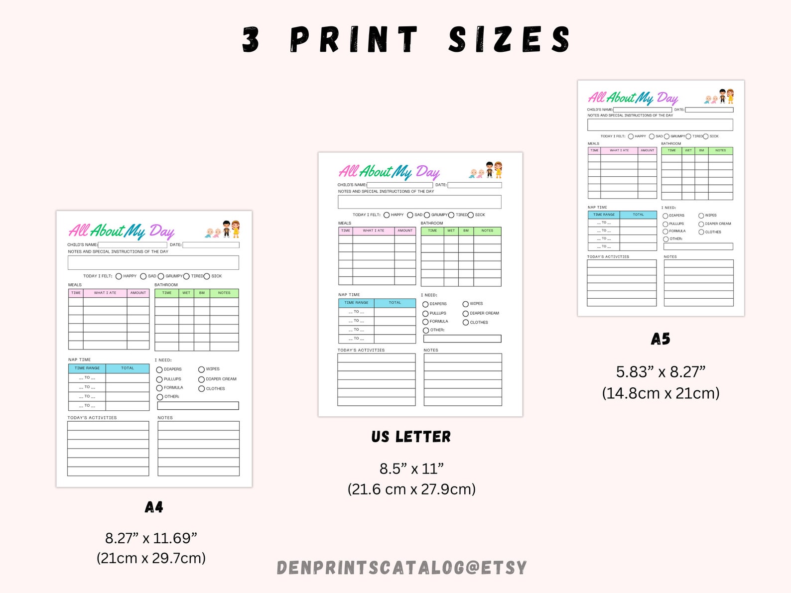Daycare Report Mail Printable, Day Care Report, Toddler Daily Log ...