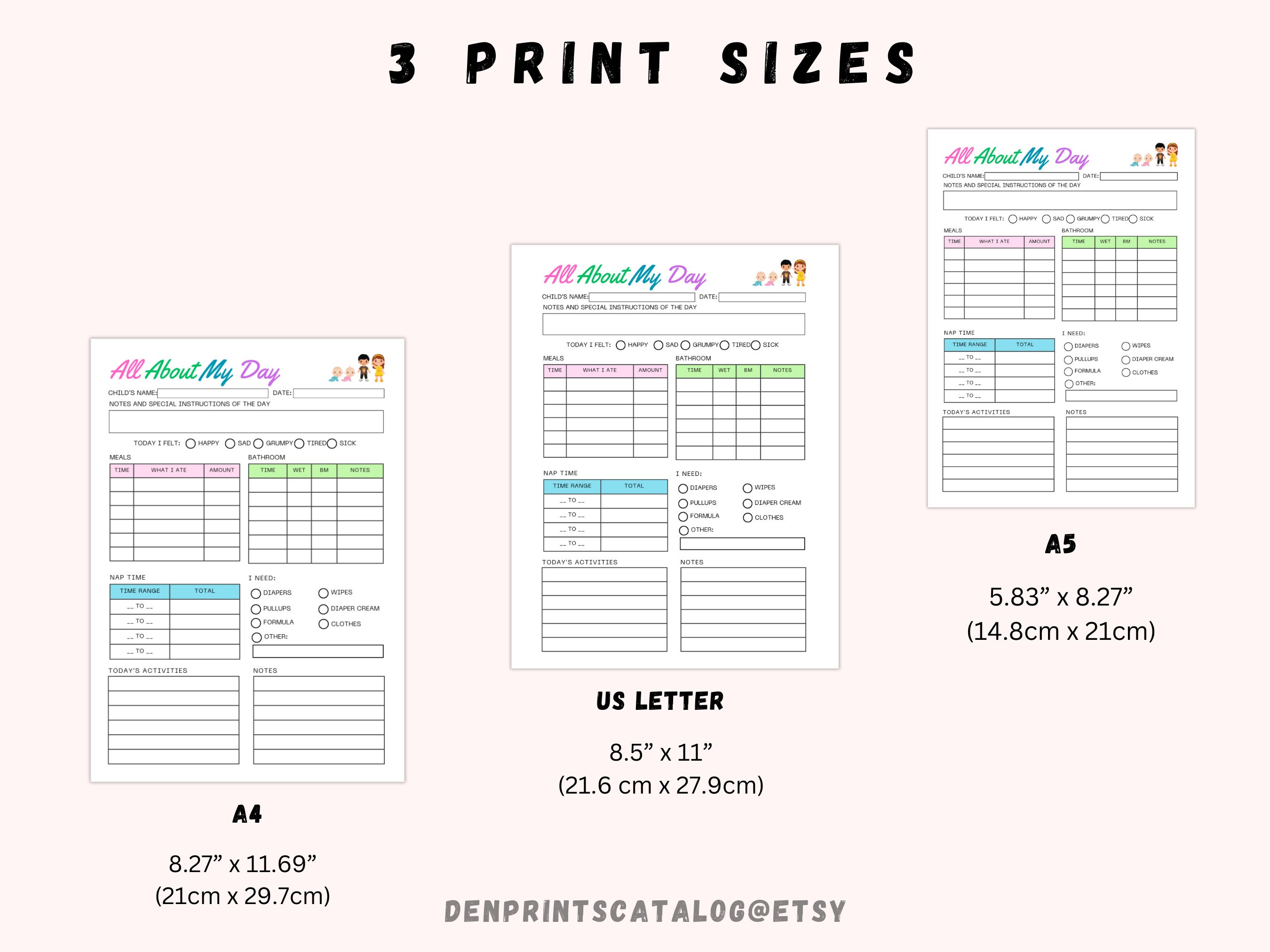 Daycare Report Mail Printable, Day Care Report, Toddler Daily Log ...
