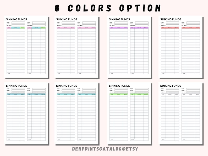 Sinking Funds Tracker Printable, Savings Challenge, Savings Tracker ...