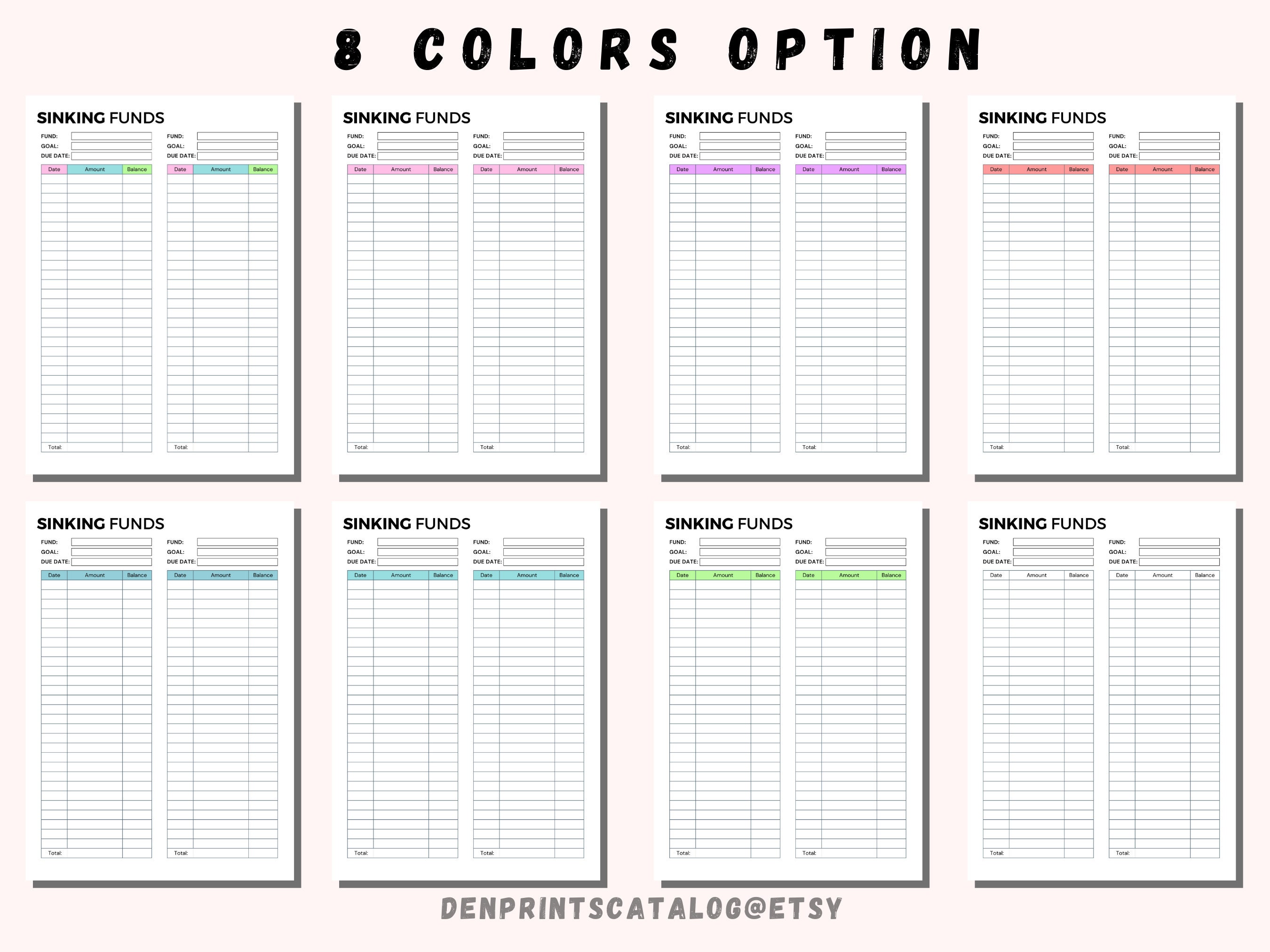 Sinking Funds Tracker Printable, Savings Challenge, Savings Tracker ...