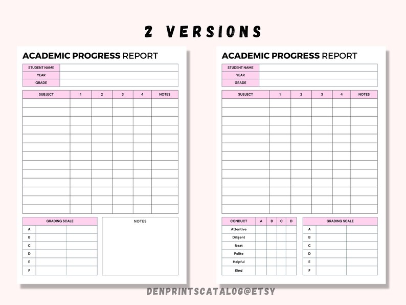 Homeschool Report Card Homeschool Progress Report, Homeschool Academic ...