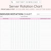 Server Floor Chart Rotation Chart Printable Fillable and Print and ...