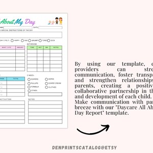 Daycare Report Mail Printable, Day Care Report, Toddler Daily Log ...