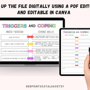 Triggers and Coping Worksheet, Mental Health, Mood Tracker, Self-help ...