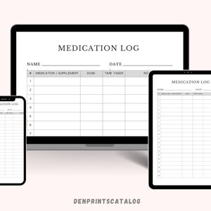 Printable Medication Log Ready to Print Medication Log Chart - Etsy