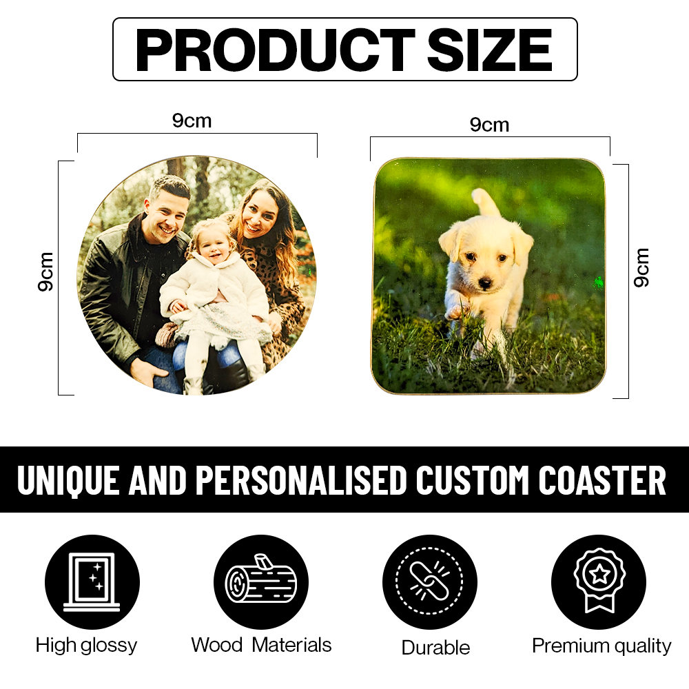 Personalised Photo Coaster Customise Your Own Custom Round - Etsy UK