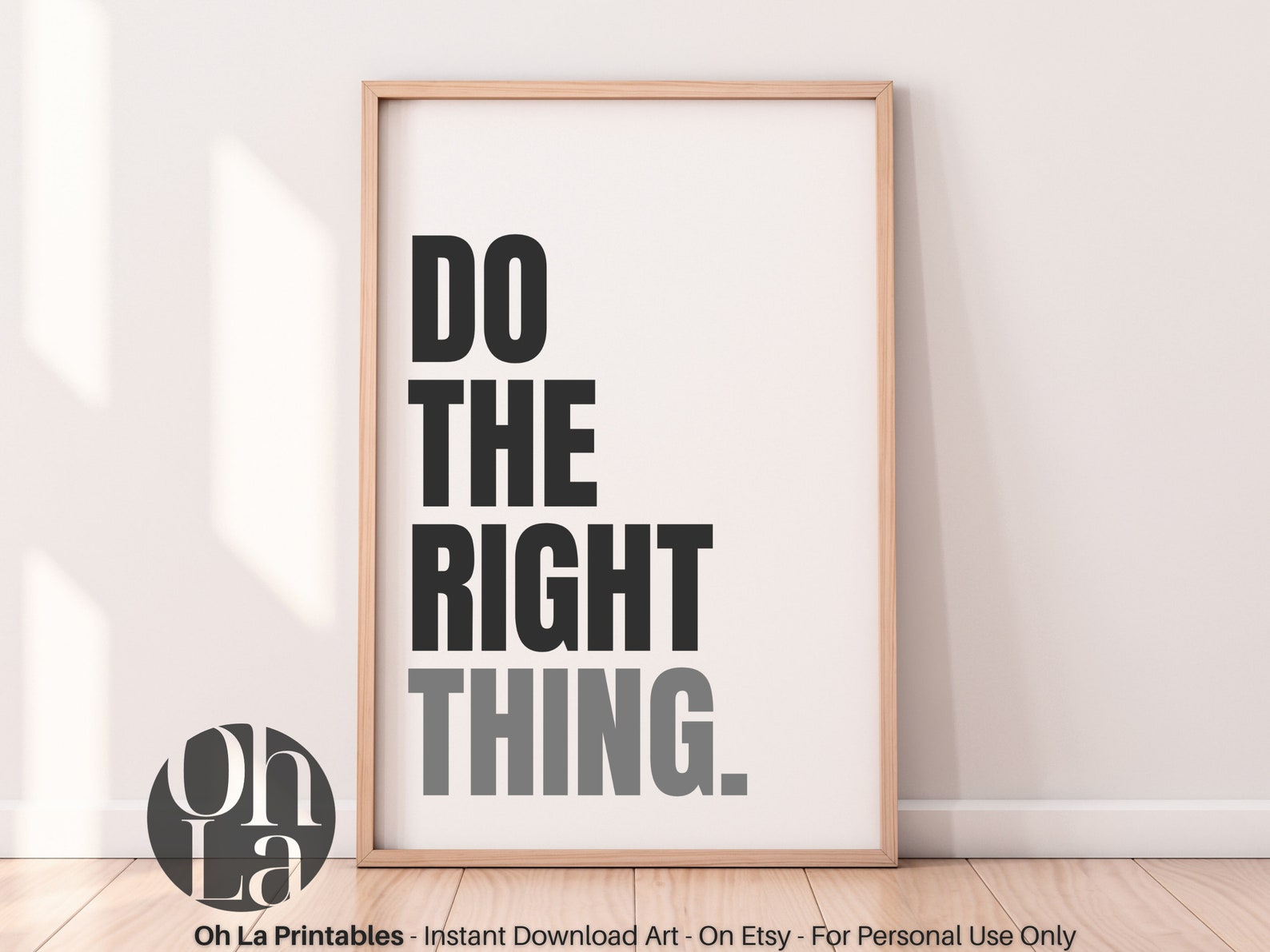 Do the Right Thing Printable Wall Art Minimalist Typography Poster ...