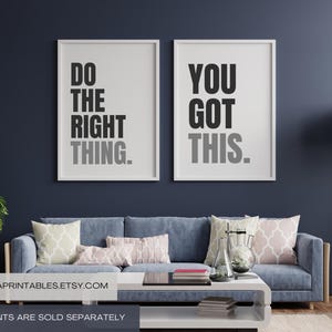 Do the Right Thing Printable Wall Art Minimalist Typography Poster ...