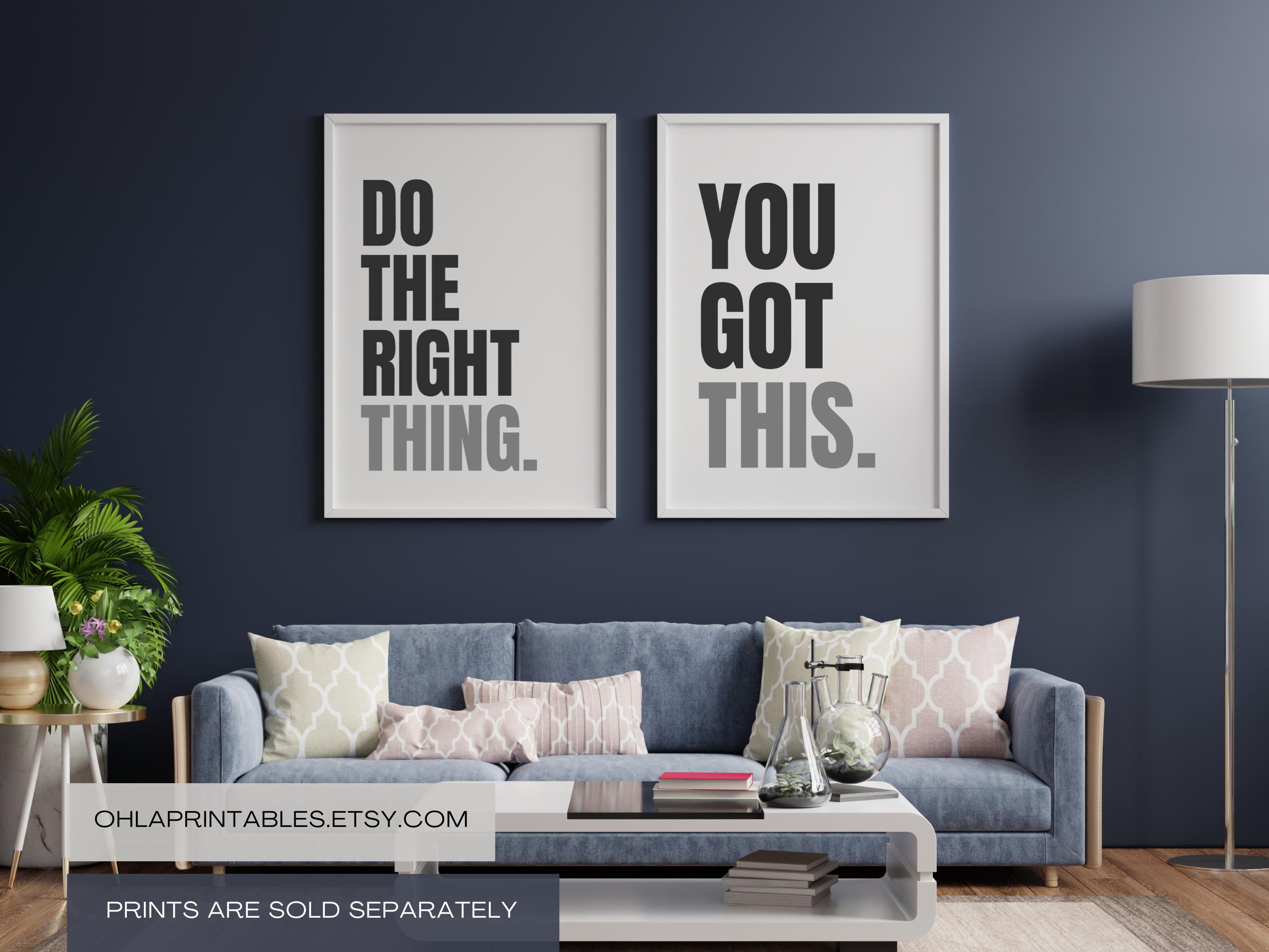 Do the Right Thing Printable Wall Art Minimalist Typography Poster ...