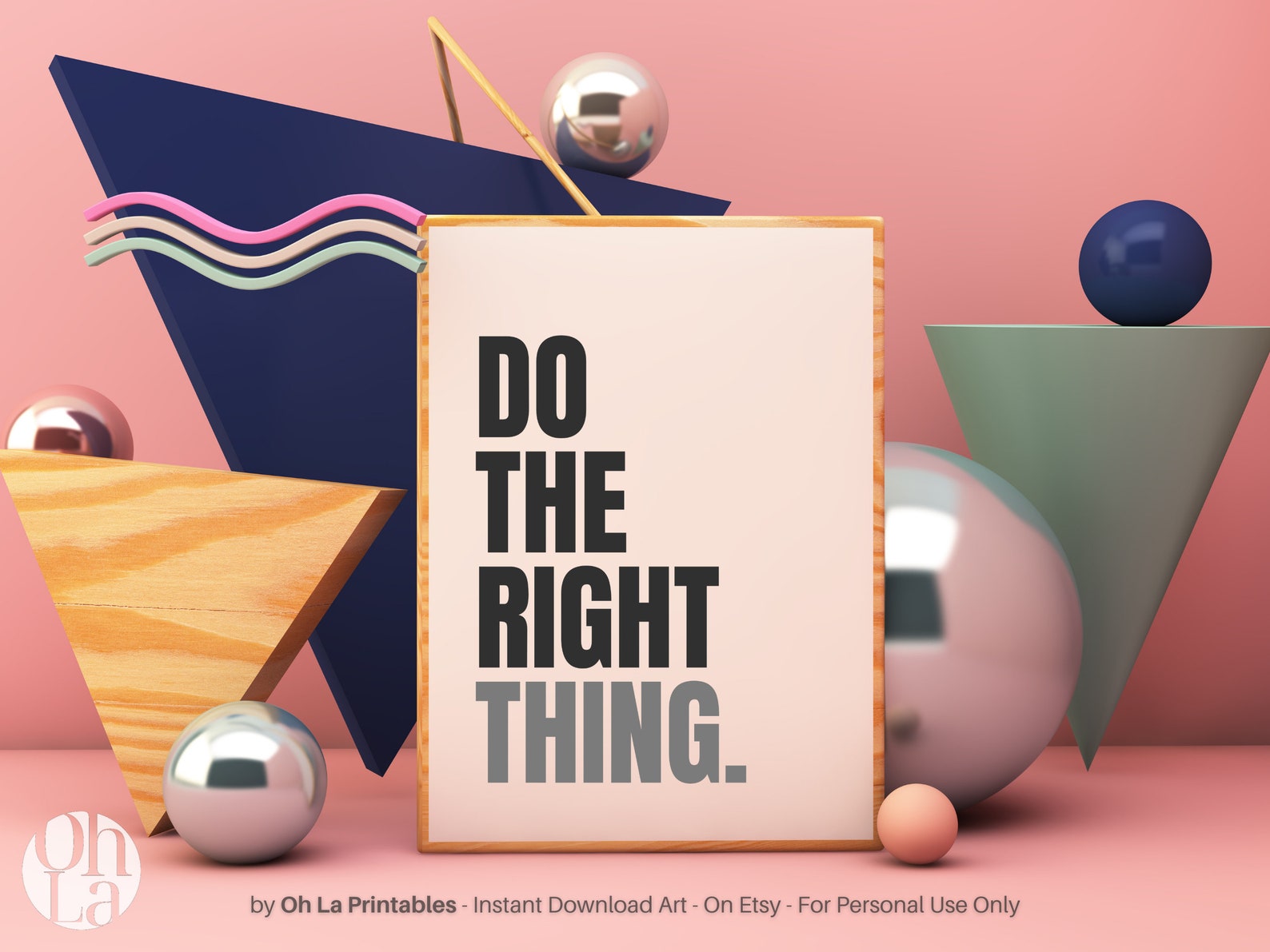 Do the Right Thing Printable Wall Art Minimalist Typography Poster ...
