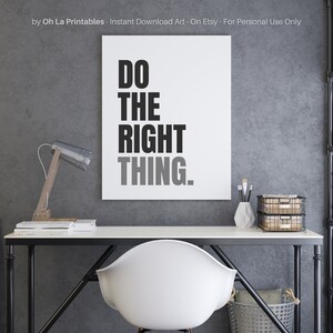 Do the Right Thing Printable Wall Art Minimalist Typography Poster ...
