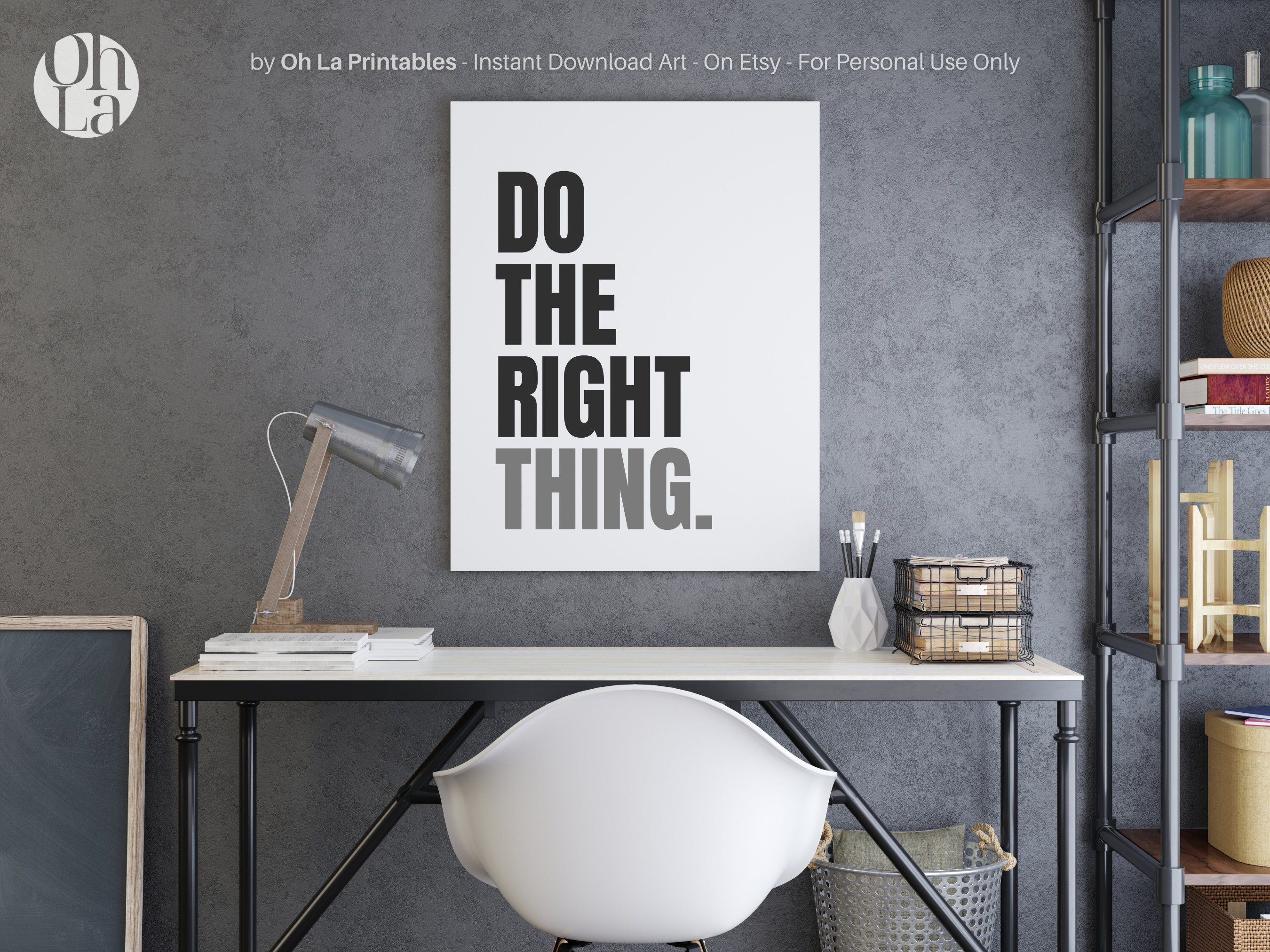 Do the Right Thing Printable Wall Art Minimalist Typography Poster ...