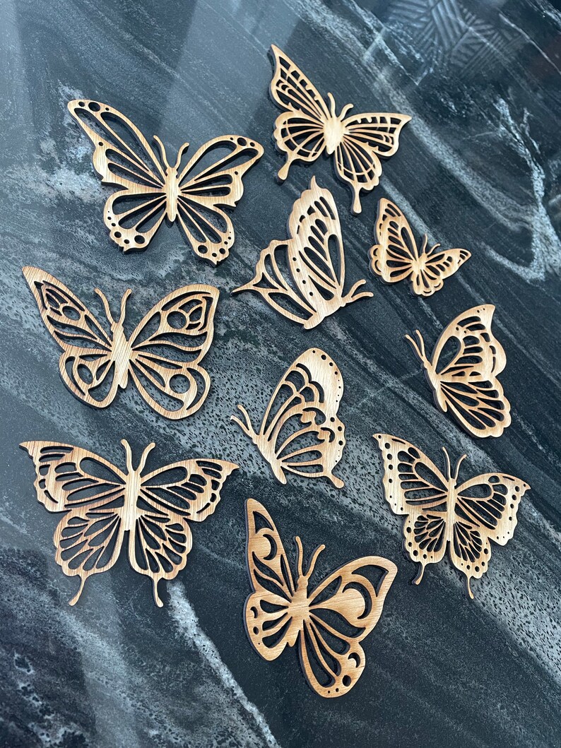 12 Butterfly SVG Designs File, Butterfly Wall Art SVG, Butterfly Laser ...