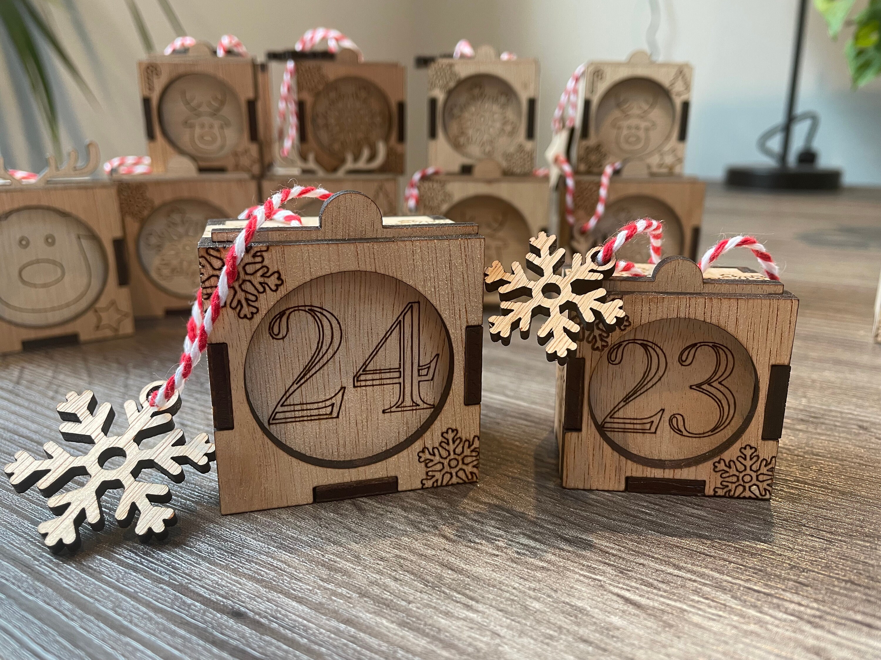 Christmas Advent Calendar Box Set SVG, 3 Sizes, Various Designs, Tags ...