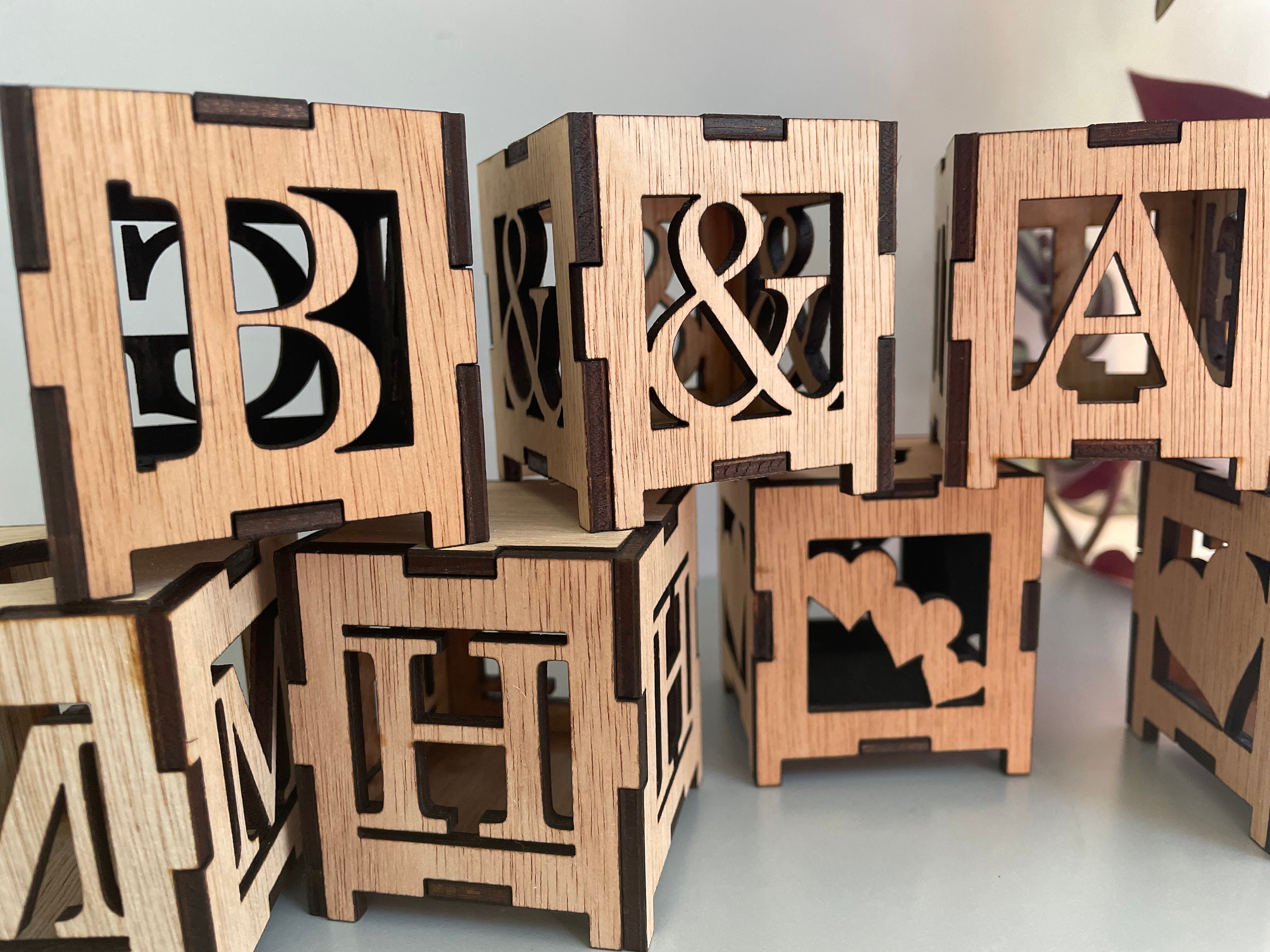 Alphabet Tealight Lantern Set SVG, Monogram, Laser Cutting File ...