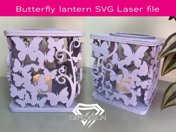 Butterfly Lantern SVG File 3mm 1/8inch Butterfly Tealight - Etsy