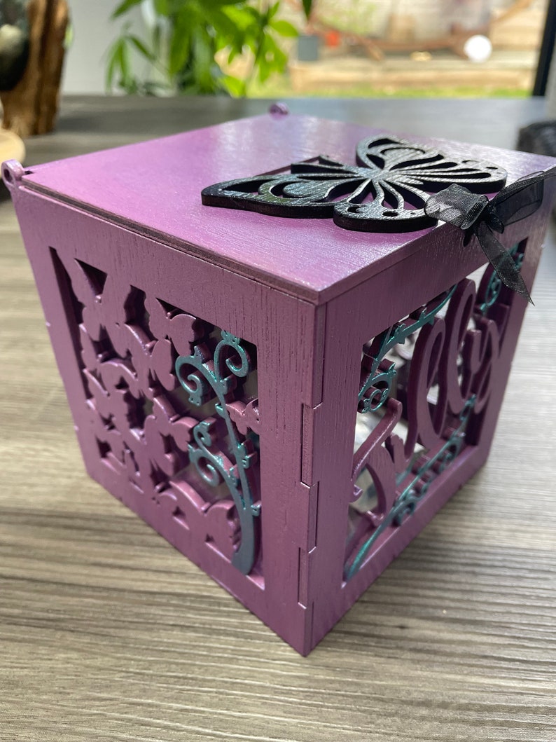 3D Butterfly & Branches Cutomisable Money Box SVG File 3mm - Etsy