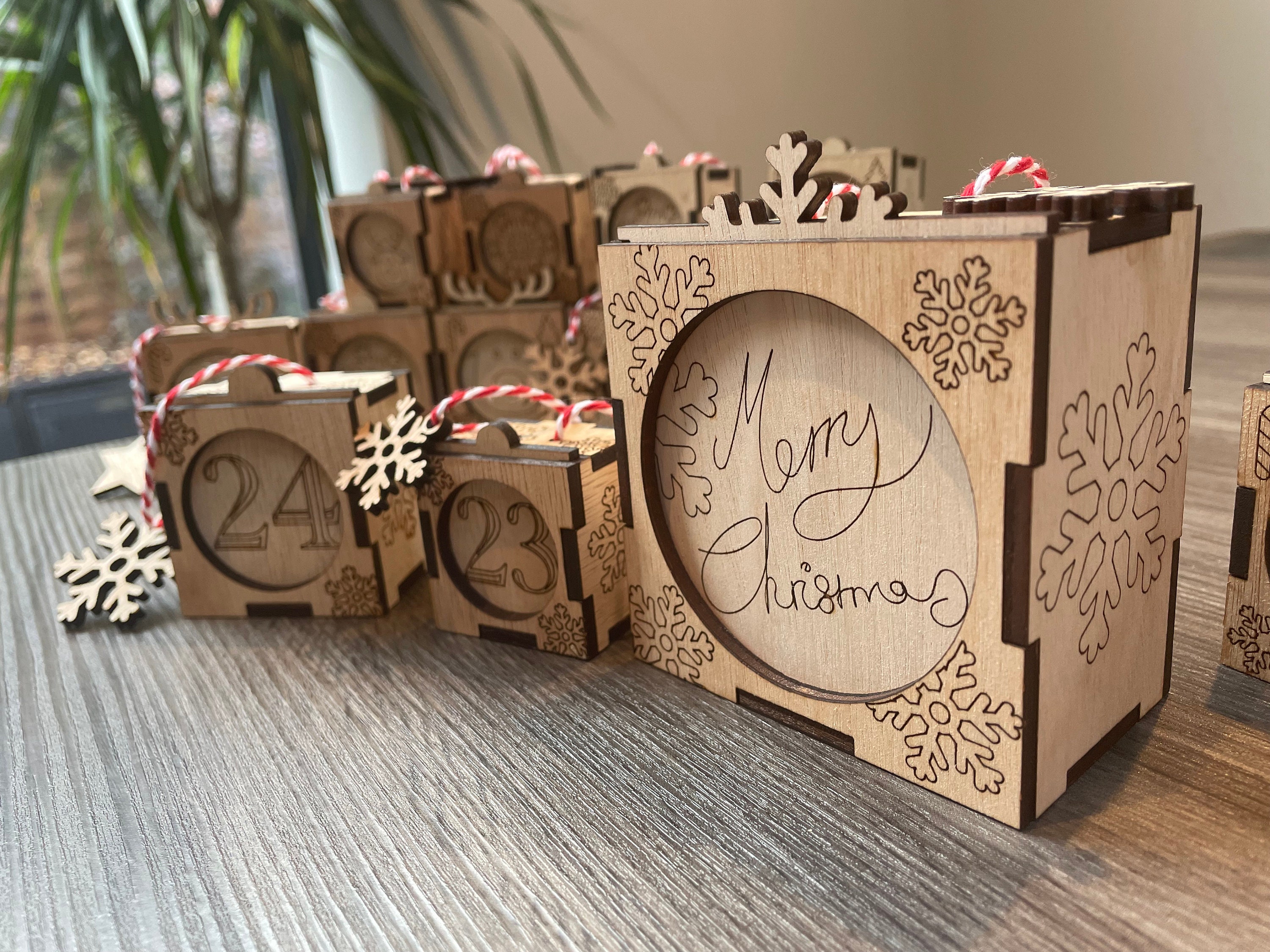 Christmas Advent Calendar Box Set SVG, 3 Sizes, Various Designs, Tags ...