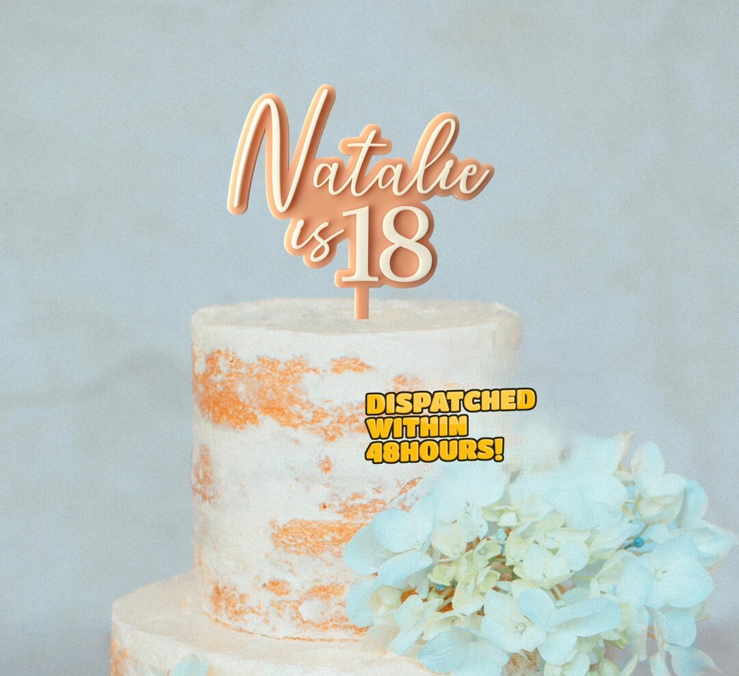 18th Cake Topper Acrylic Cake Topper Name Cake Topper 50th Cake Topper ...