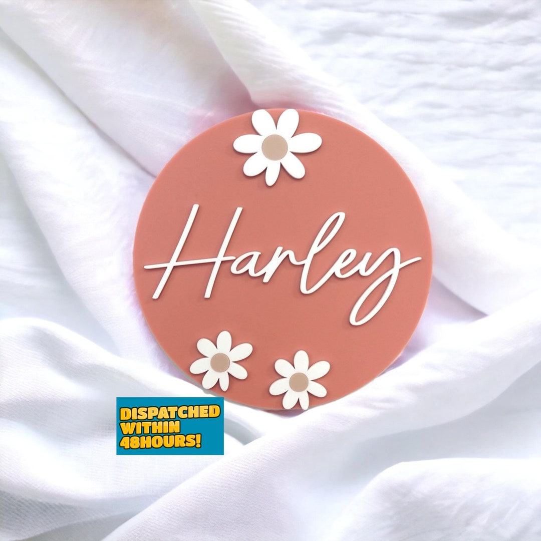 Personalised Daisy Name Plaque – Kids Name Sign – Custom Nursery Decor ...